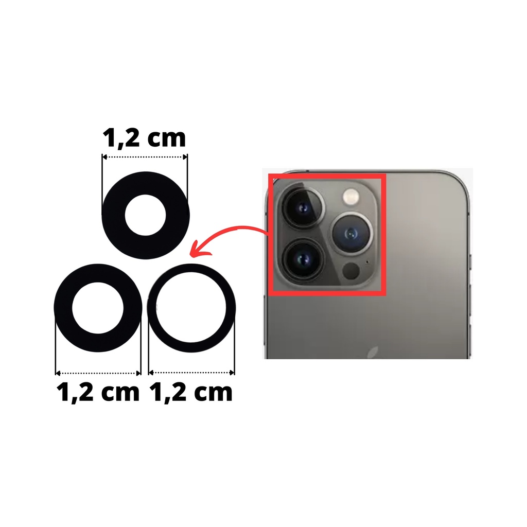 Lente Câmera Vidro Vidrinho Compatível Iphone 13 Pro / 13 Pro Max (Kit ...