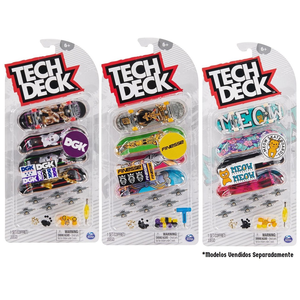 Pack c/4 Skate de Dedo Tech Deck - Spin Master | Shopee Brasil