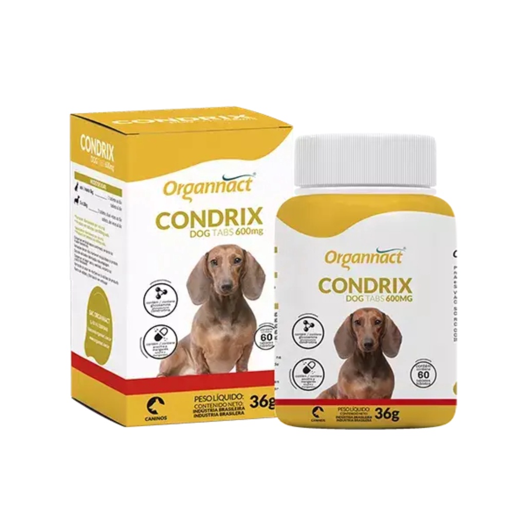Condrix Dog Tabs 600mg 36g Organnact 60 Comprimidos | Shopee Brasil