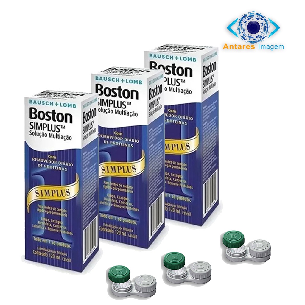 Solução Boston Simplus 120ML - 3 Caixas + Economia - Faz a Boa!