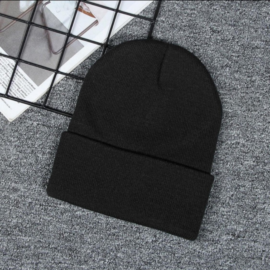 Touca Preta Basica Gorro Inverno Frio Masculina Feminina Forrada Lisa ...