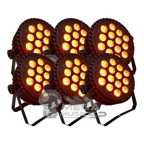 6 Canhao Refletor Par 64 14 Led Cree 18w Rgbwa+uv Hexaled | Shopee Brasil