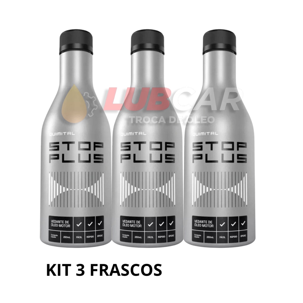 Kit 3 Stop Plus Veda Vazamentos Motor Stop Up Engine Vedante Oleo 250Ml ...
