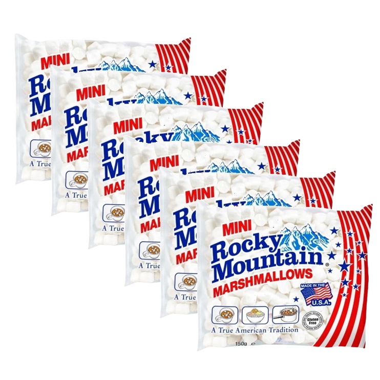 6 MINI MARSHMALLOWS ROCKY MOUNTAIN 150G - SABORES ORIGINAL | Shopee Brasil