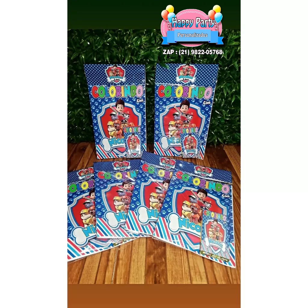 kit 10 Revistinhas Patrulha Canina personalizados Lembrancinha de festa ...