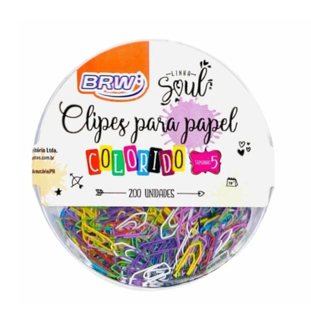 Mini Clips Tamanho 5 Pote Com 200 Unidades BRW | Shopee Brasil