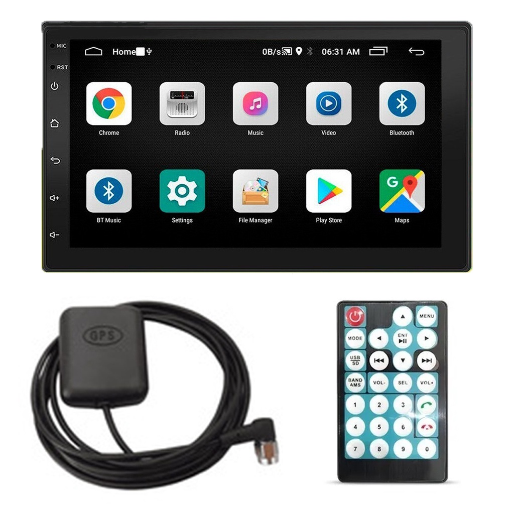 Central Multimídia Universal Espelhamento 701K Radio Android com Gps Wifi Full Hd Bluetooth ...