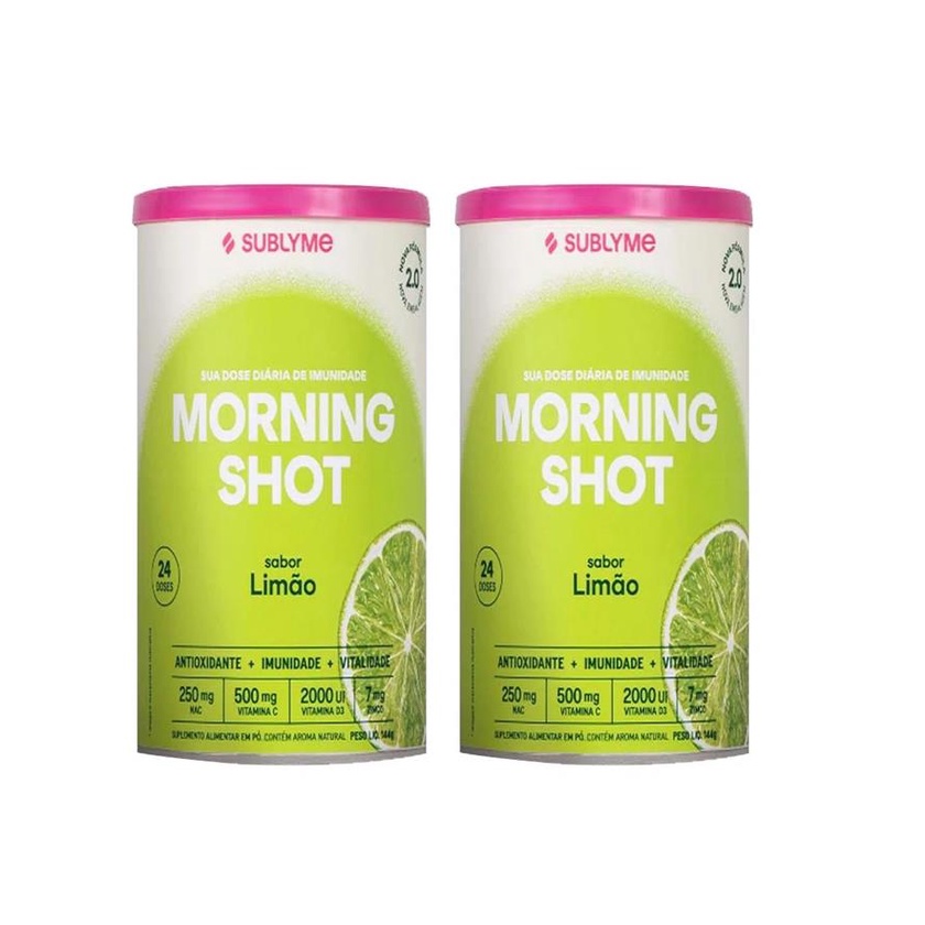 Kit 2x Morning Shot 2.0 Sublyme Propolis Curcuma Spirulina 144g ...
