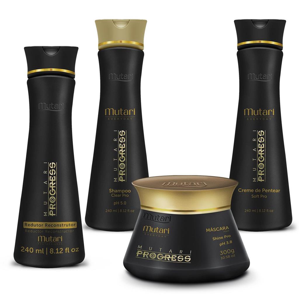 Kit Mutari Progress Shampoo 240ml + Creme De Pentear 240ml + Mascara ...