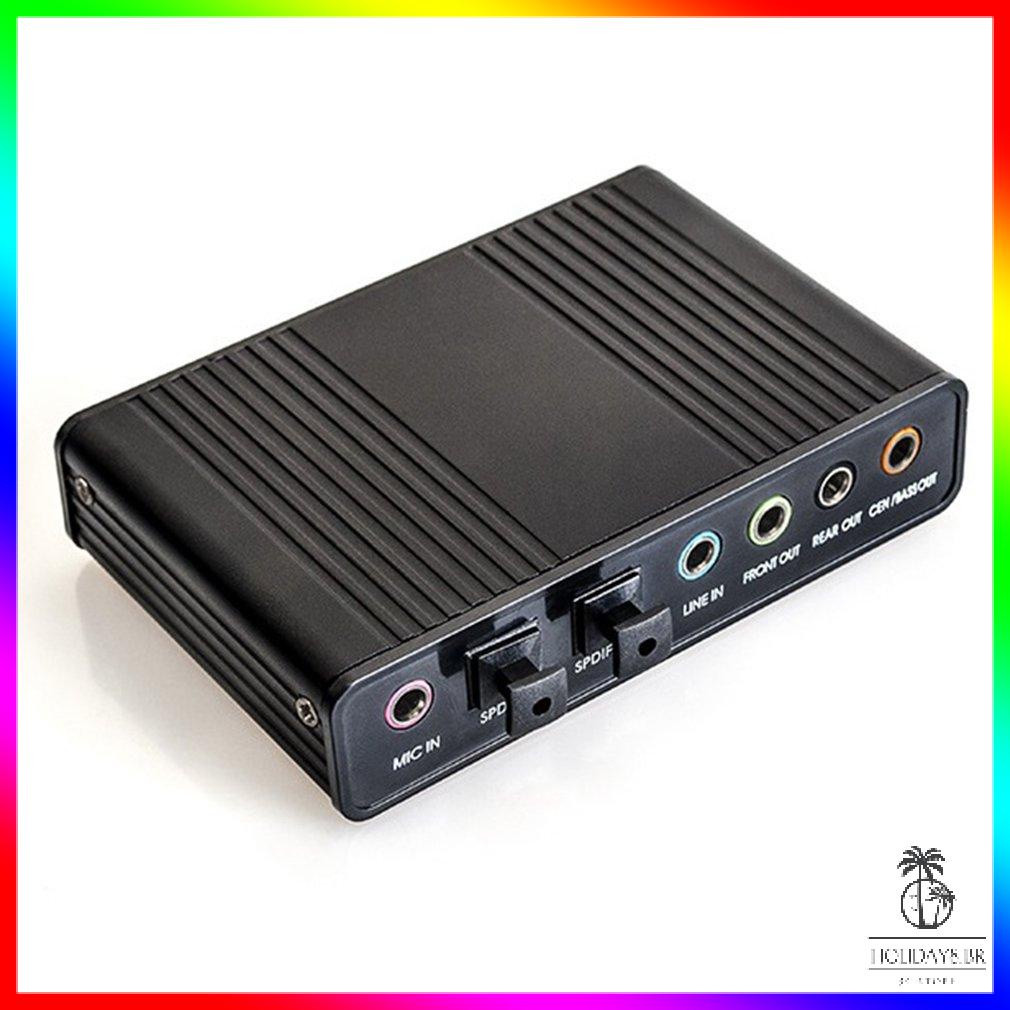Placa de som externa de 6 canais USB 2.0 externa 5.1 Surround Sound ...