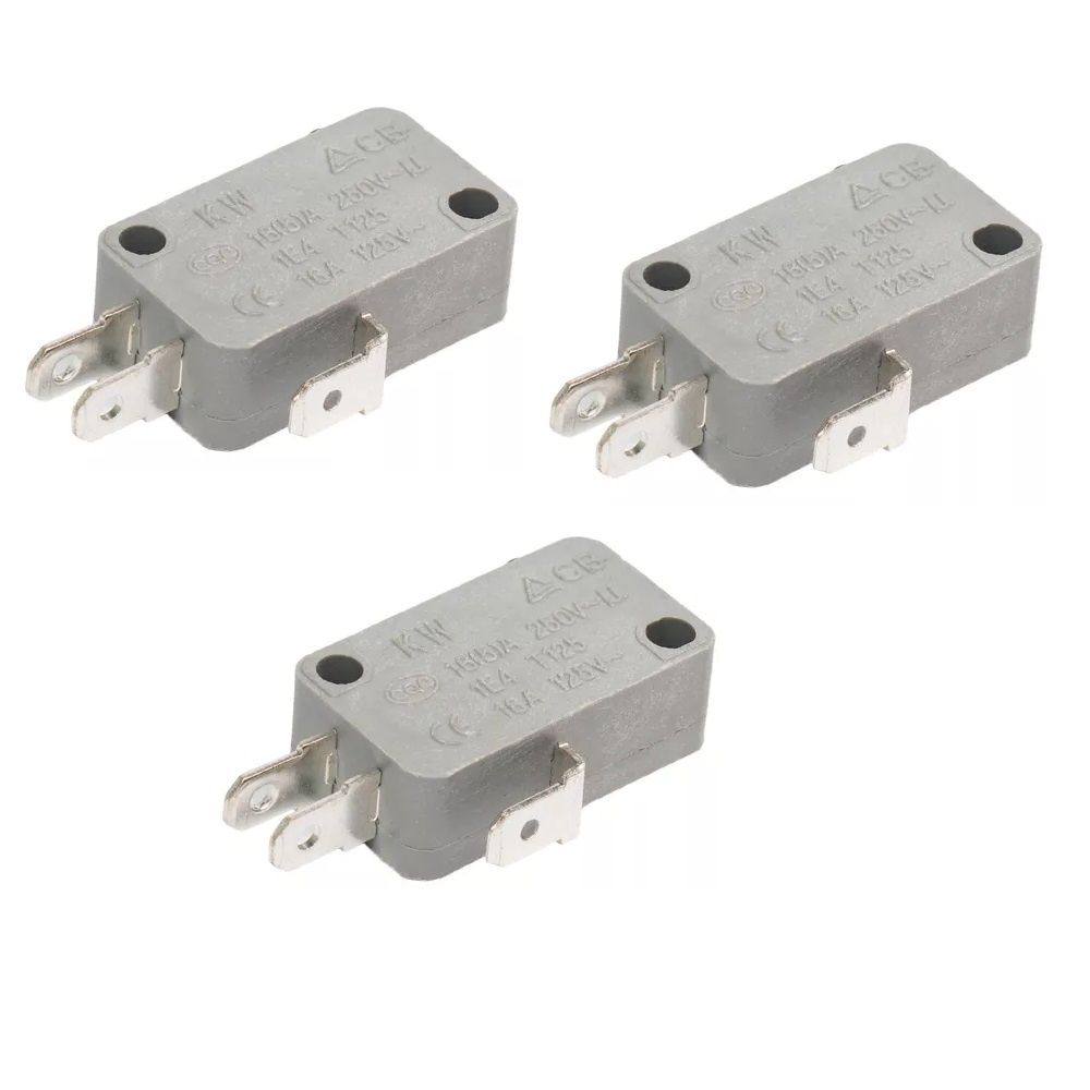 Kit 3 Chave Micro Switch Microondas 16a 250vac 3 Terminais | Shopee Brasil