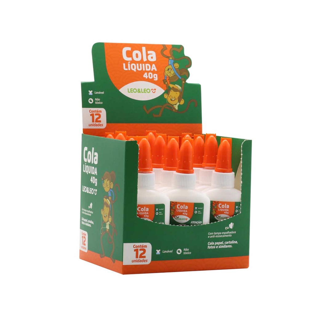 Cola Liquida Branca Caixa com 12 Leo Leo 40G | Shopee Brasil