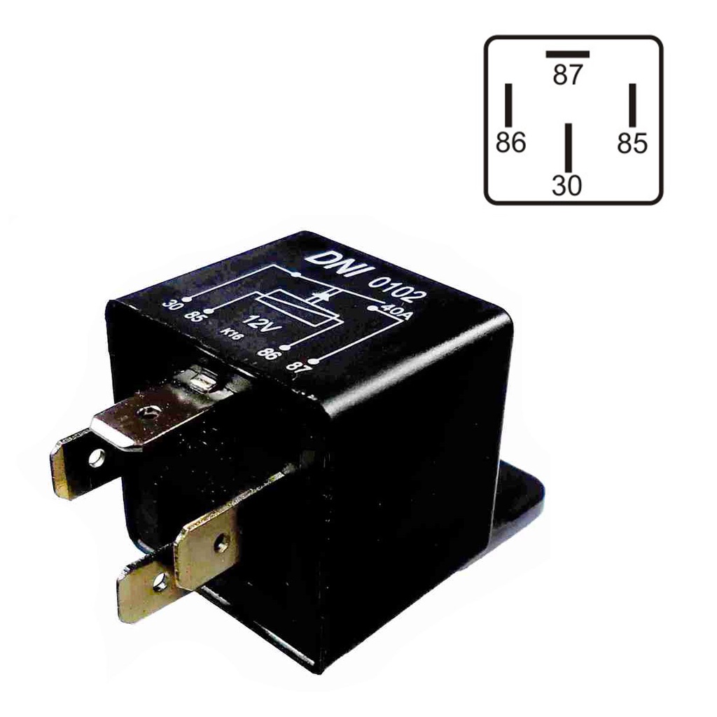 Rele Auxiliar Universal 40a 12v 4 Pinos C/ Suporte - Dni0102 | Shopee Brasil