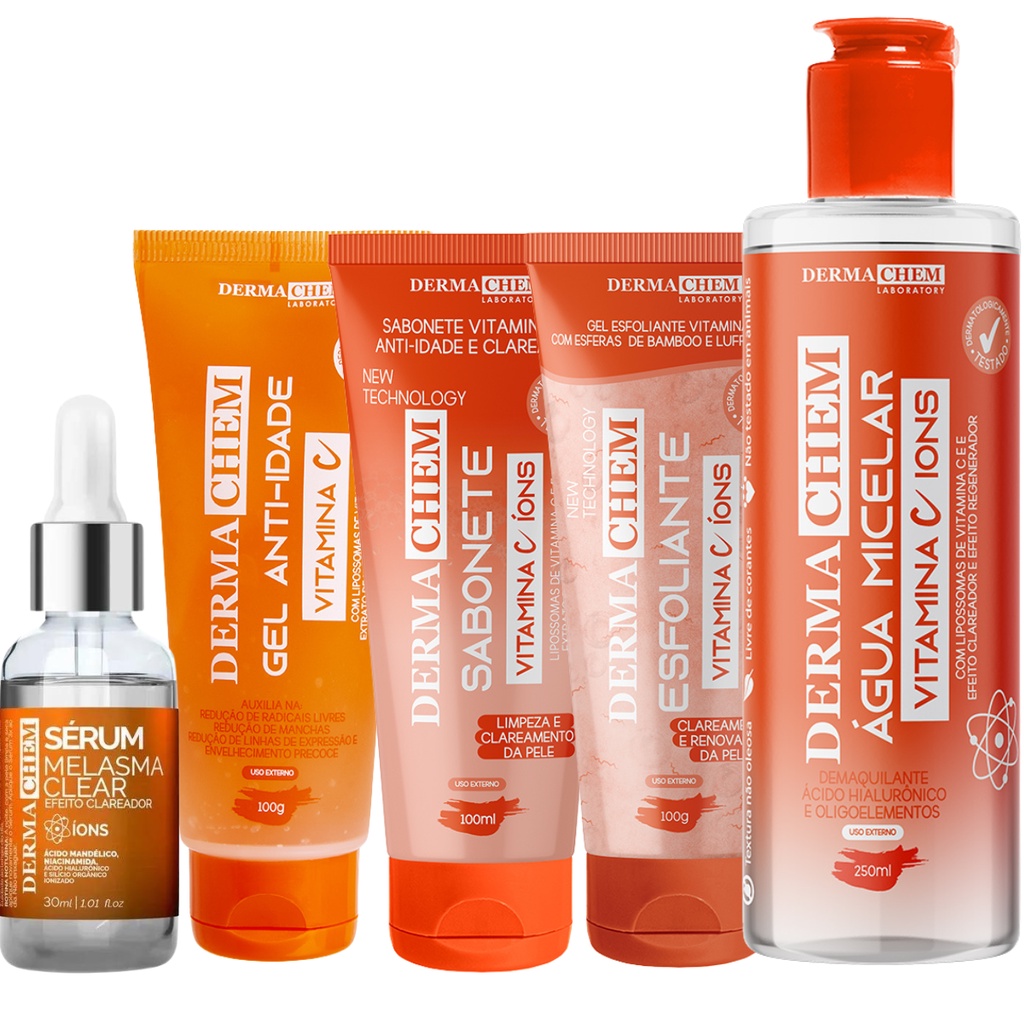 Kit Skin Care Vitamina C Clareador Facial e Corporal | Shopee Brasil