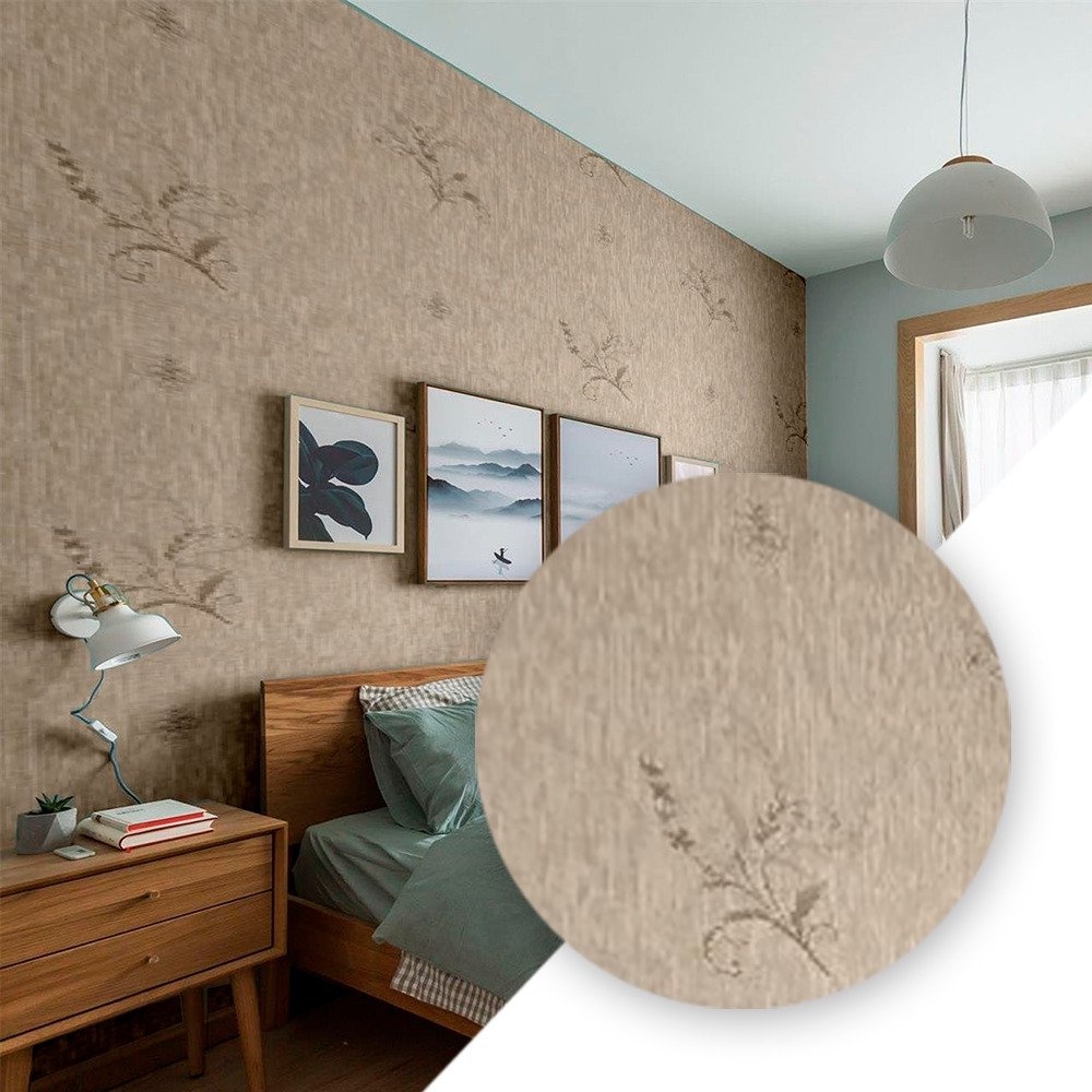 Papel de Parede Adesivo PVC Estampa Floral com linhas - 5 Metros ...