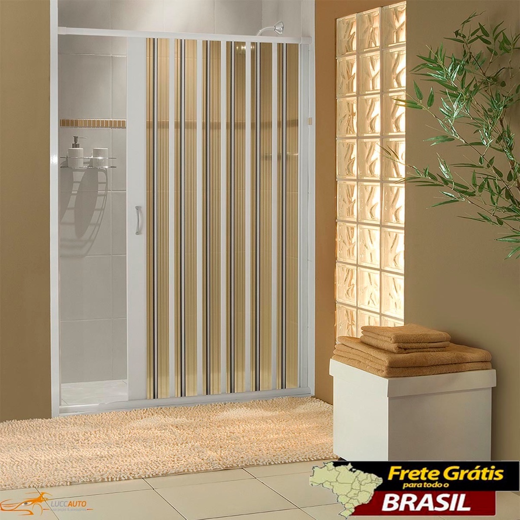 Box Sanfonado De Banheiro Em Acrílico Bcf 1,30 X 1,85 Lindo - Escorrega ...