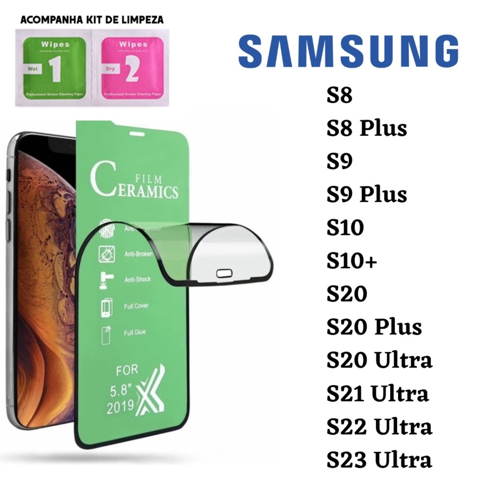 Pelicula Ceramica 3D 9D Hidrogel Anti Shock Para Todos os Modelos S Samsung Galaxy S8/ S8 Plus ...