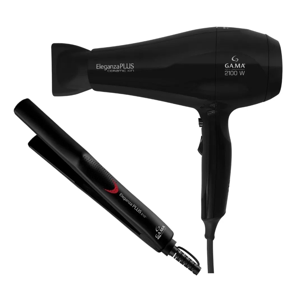 Secador GA.MA Italy Eleganza Plus Ceramic Íon 2100W e Prancha Eleganza ...