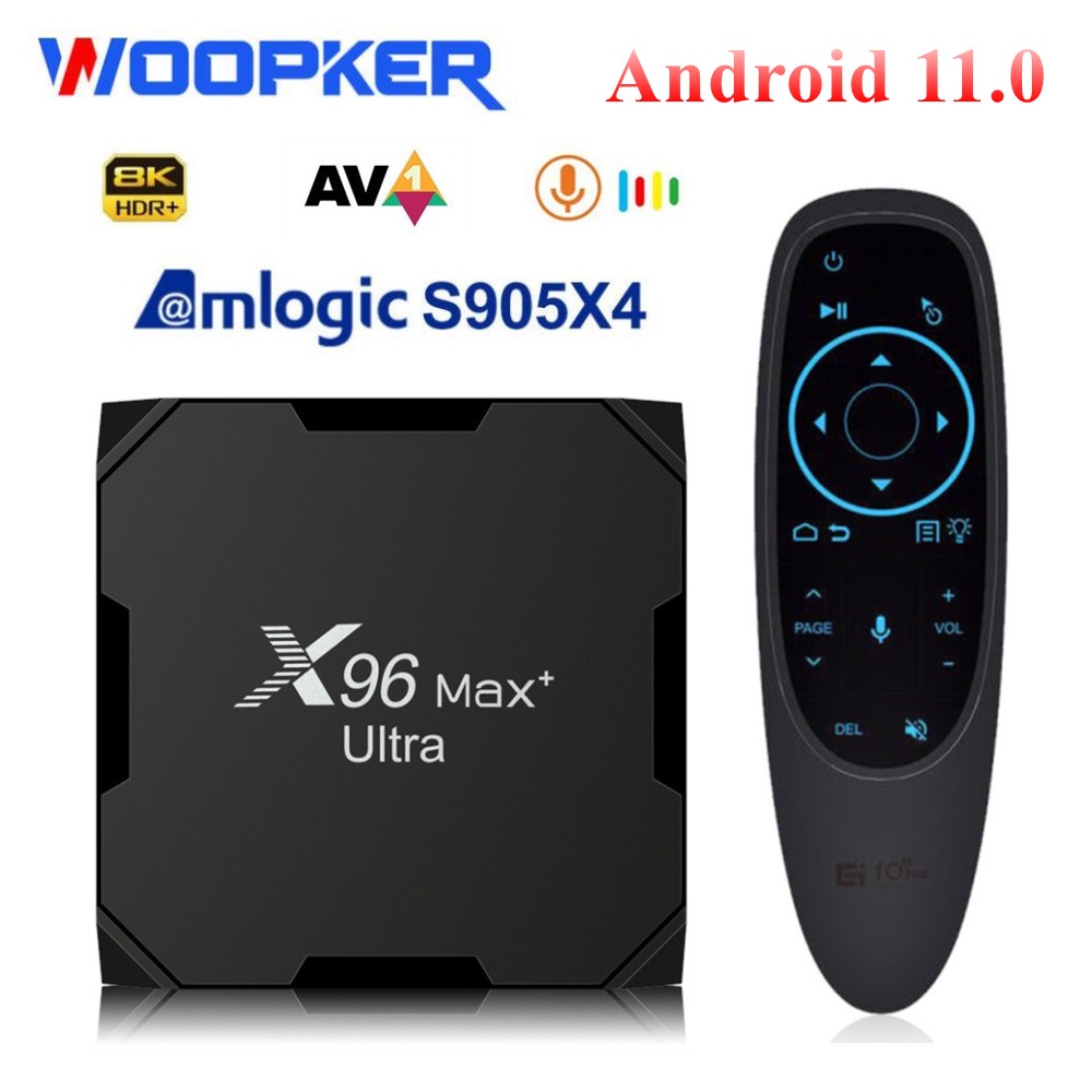 Hot X96 max plus ultra android tv box 11 amlogic s905x4 quad core 4 64 av1 8k dual media player ...