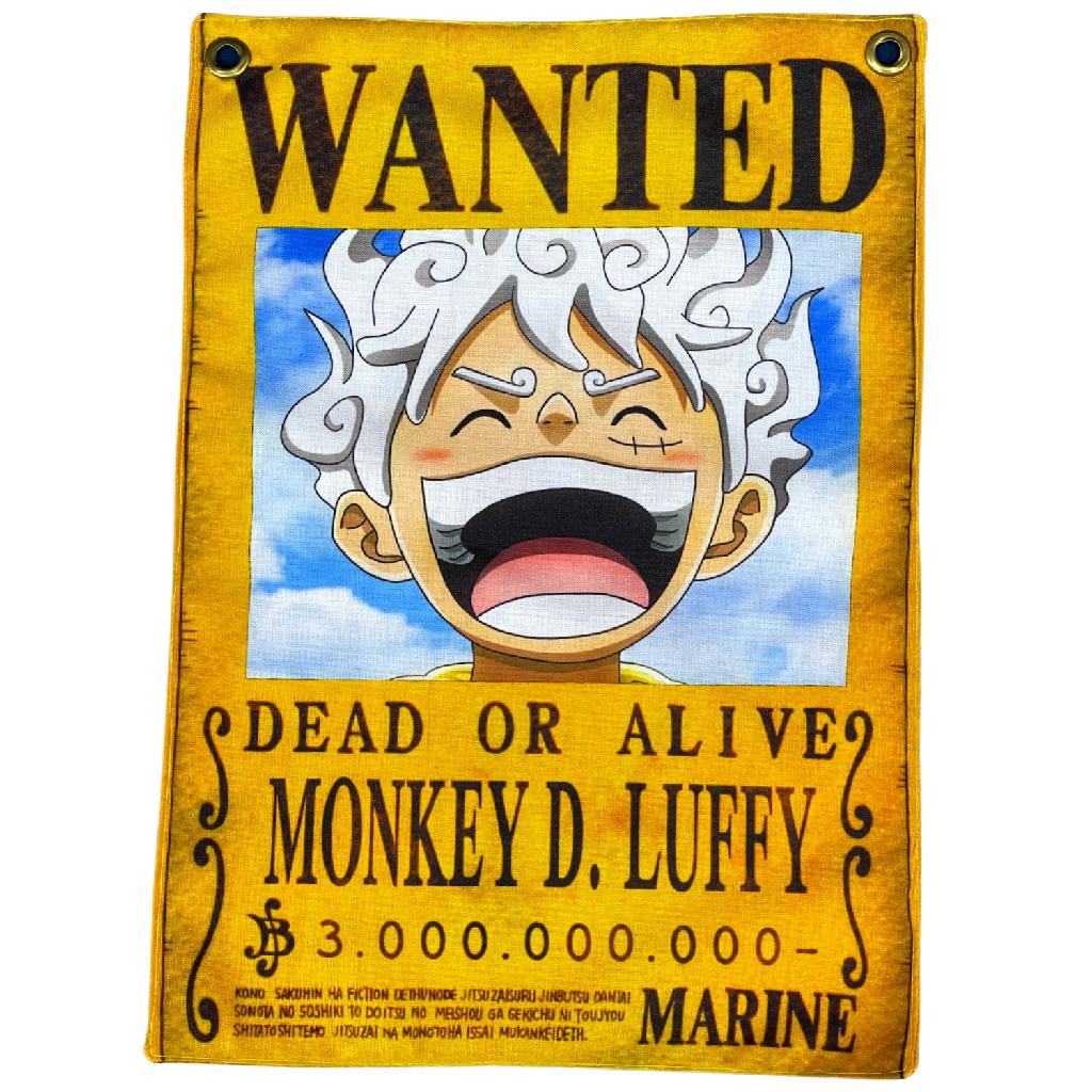 Poster One Piece Wanted Luffy em Tecido Dupla Face Procurado | Shopee ...