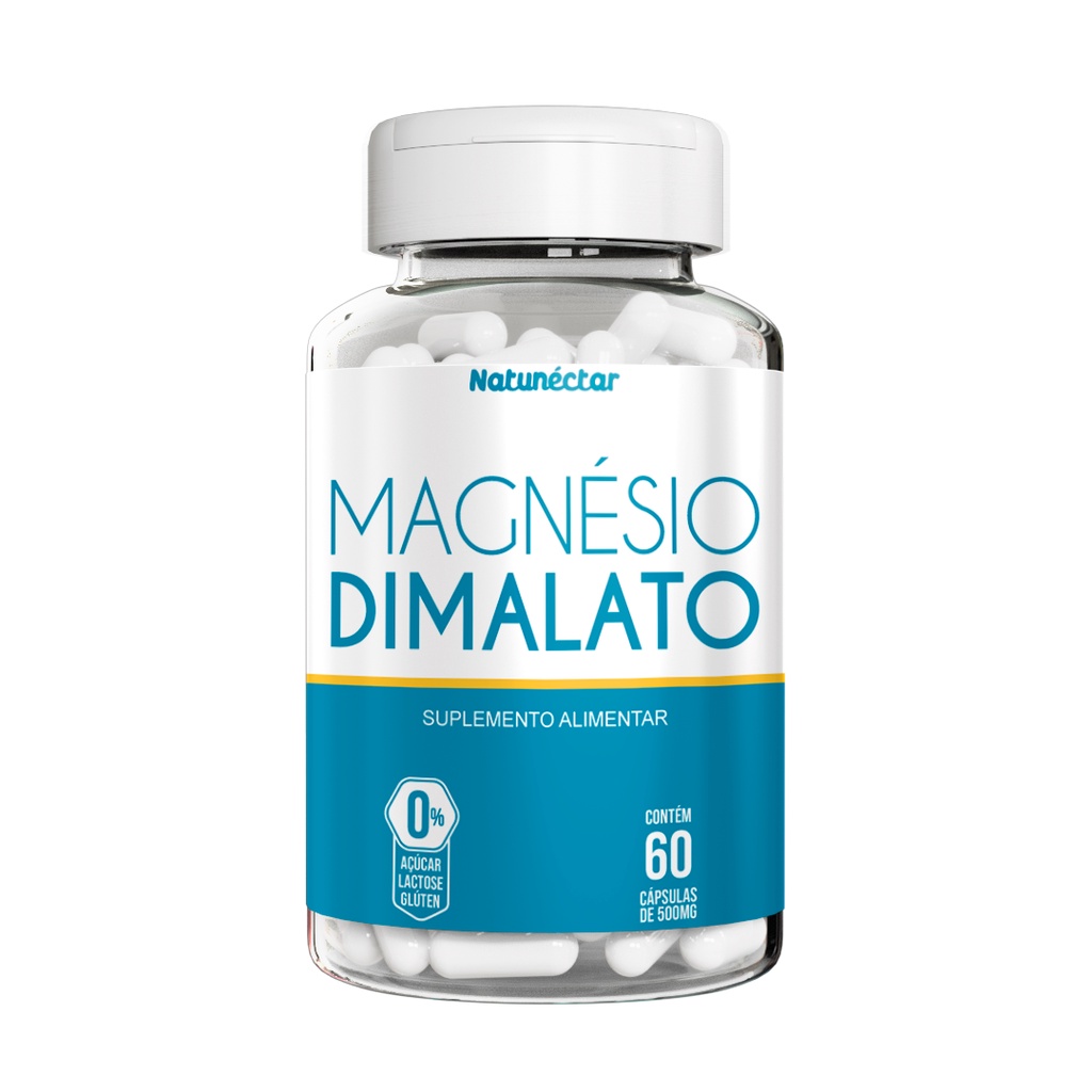 Magnésio Dimalato 500mg 60 Cápsulas - suplemento alimentar | Shopee Brasil
