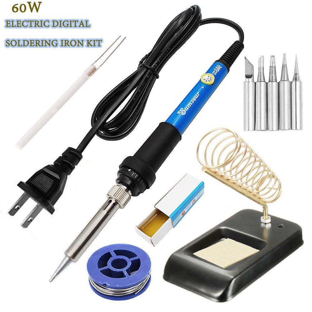 Kit de ferro de solda digital elétrico 60W, ferramentas de solda de ...