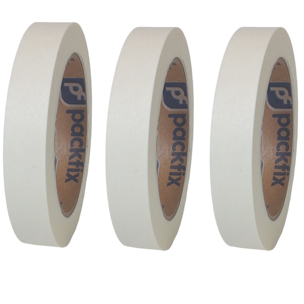 Fita Crepe Adesiva Uso Geral 19x50 Branca Kit 3 Rolos | Shopee Brasil