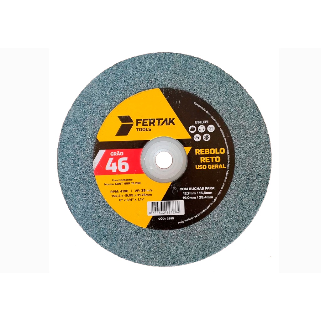 Rebolo Reto 152x20mm Mm Grão 46 Afiação Pedra Esmeril | Shopee Brasil