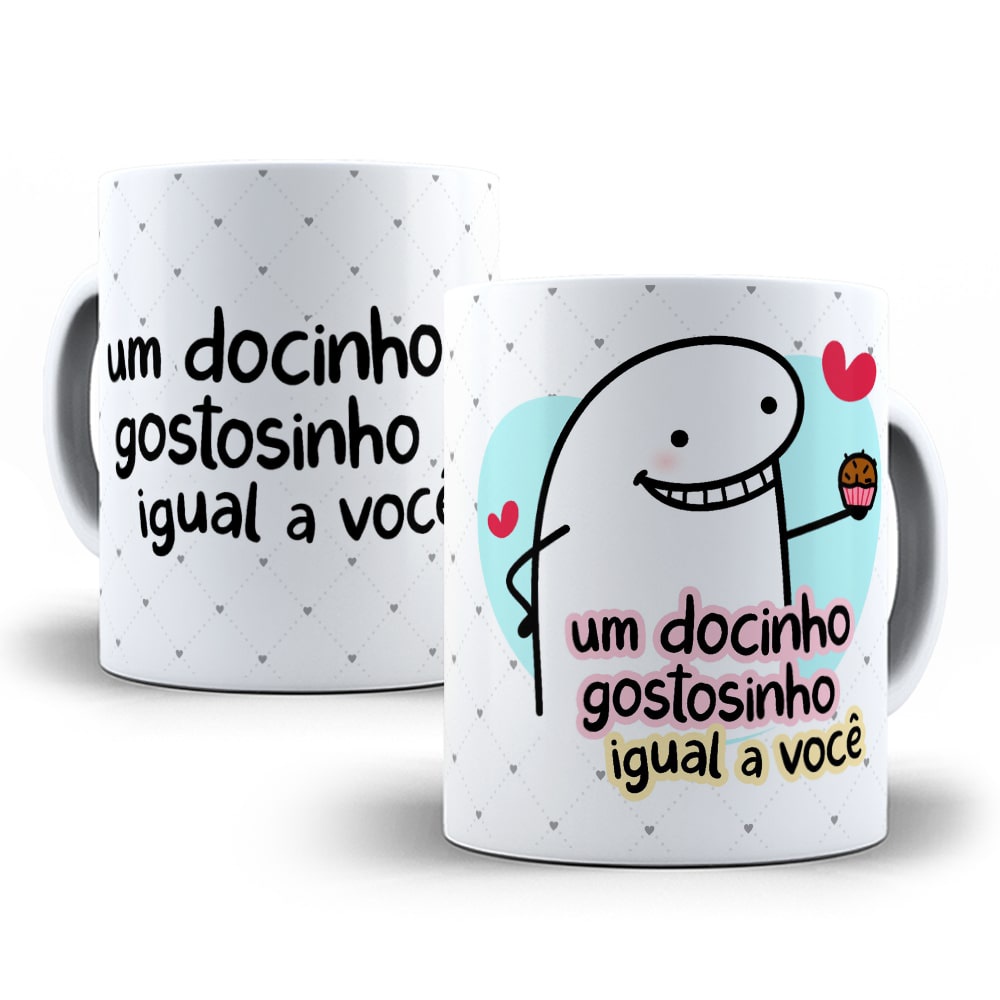 Caneca Meme Flork Namorados, Um docinho gostosinho igual vc | Shopee Brasil