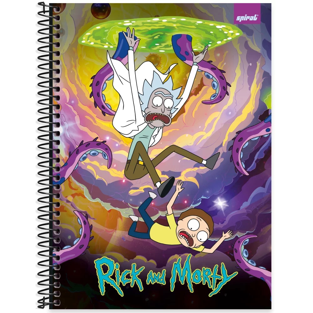 Caderno universitário capa dura 1x1 80 folhas Rick & Morty | Shopee Brasil