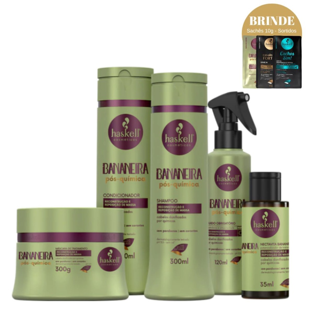 KIT HASKELL BANANEIRA PÓS-QUÍMICA COMPLETO | Shopee Brasil