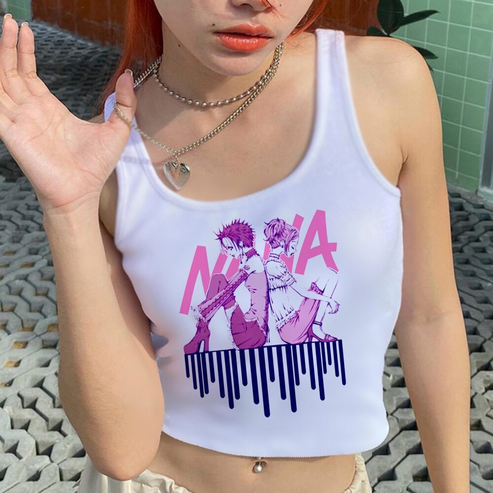 Nana Anime yk2 vintage top De Cultura Gráfica Woman kawai streetwear ...