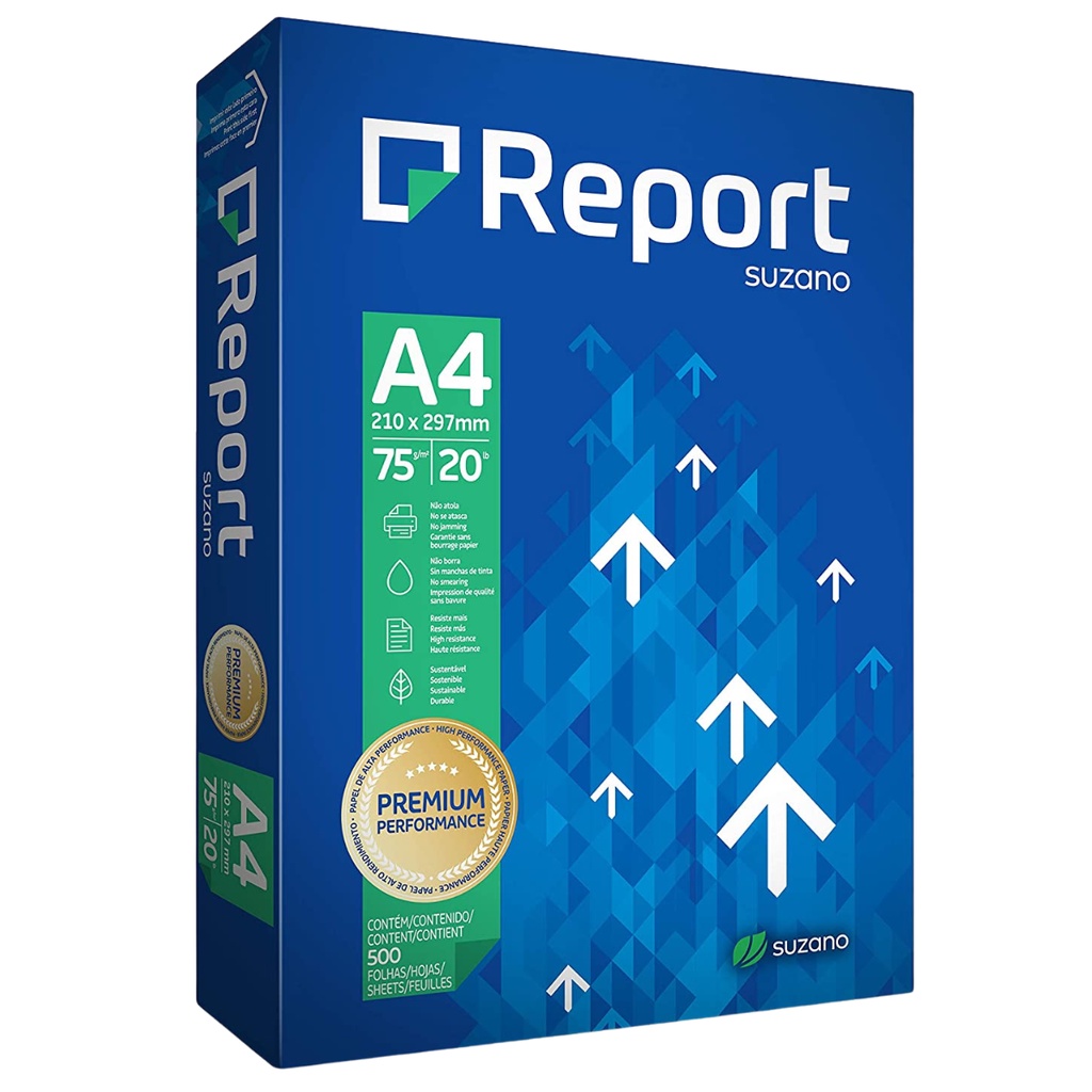 KIT 1500 FOLHAS DE PAPEL SULFITE A4 REPORT PREMIUM 75 GRAMAS POR M2 ...