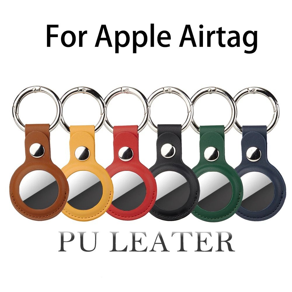 Capa protetora para AirTag, suporte de couro PU para AirTag, chaveiro anti-perda para AirTag ...