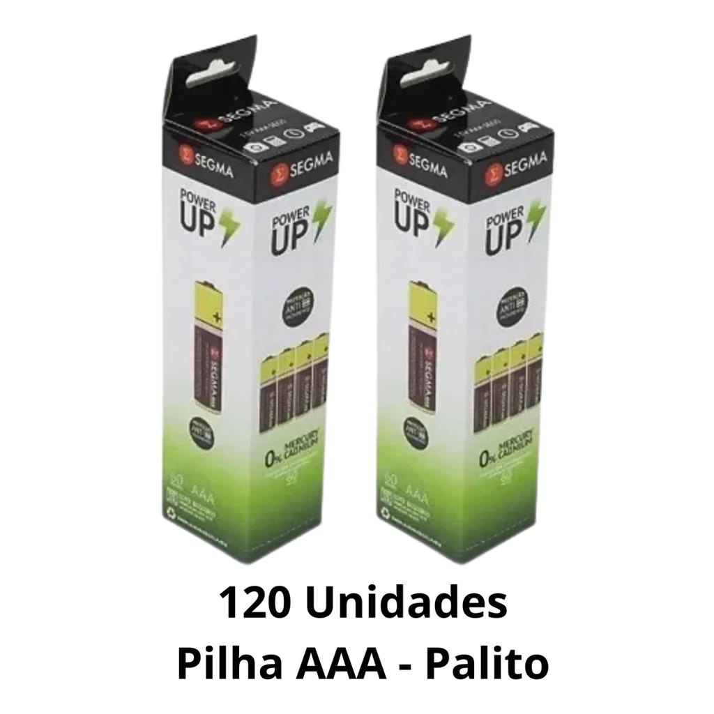 Pilha AAA Palito Comum Zinco Caixa com 120 Unidades Segma | Shopee Brasil