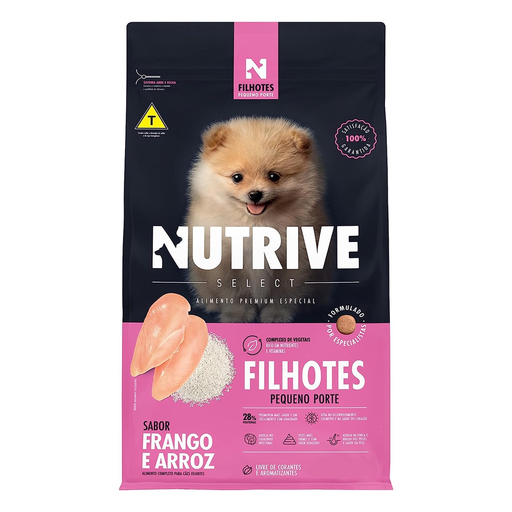 Ração Cães Nutrive Select Filhotes Pequeno porte Frango e Arroz 15kg ...
