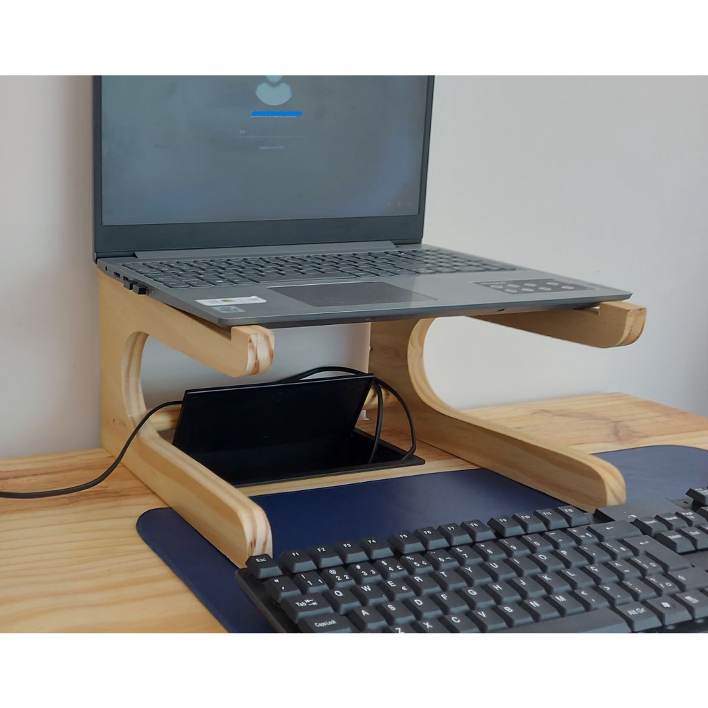 Suporte Notebook Computador Mesa Madeira Maciça Pinus | Shopee Brasil