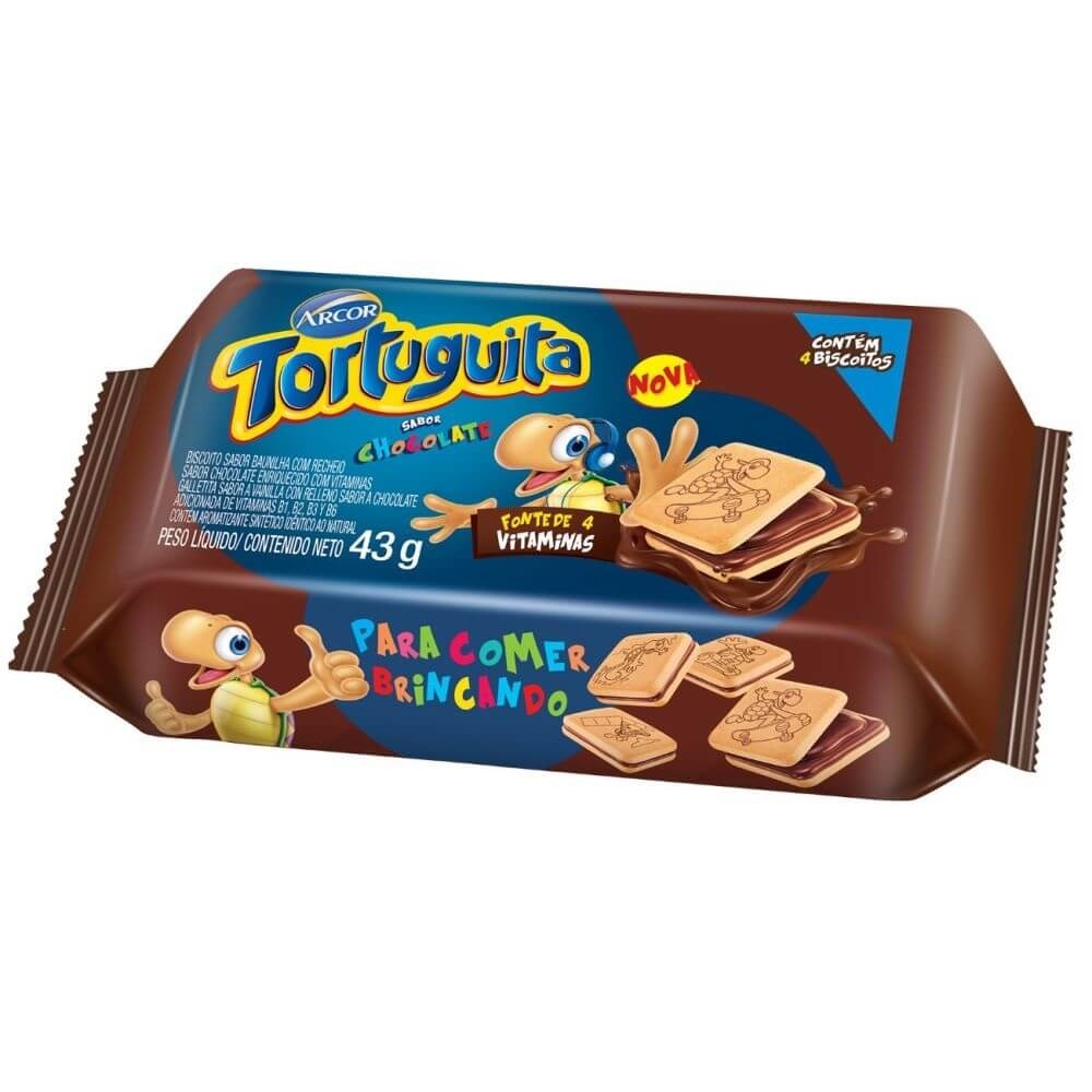 BISCOITO 43G TORTUGUITA MONO CHOCOLATE - ARCOR | Shopee Brasil