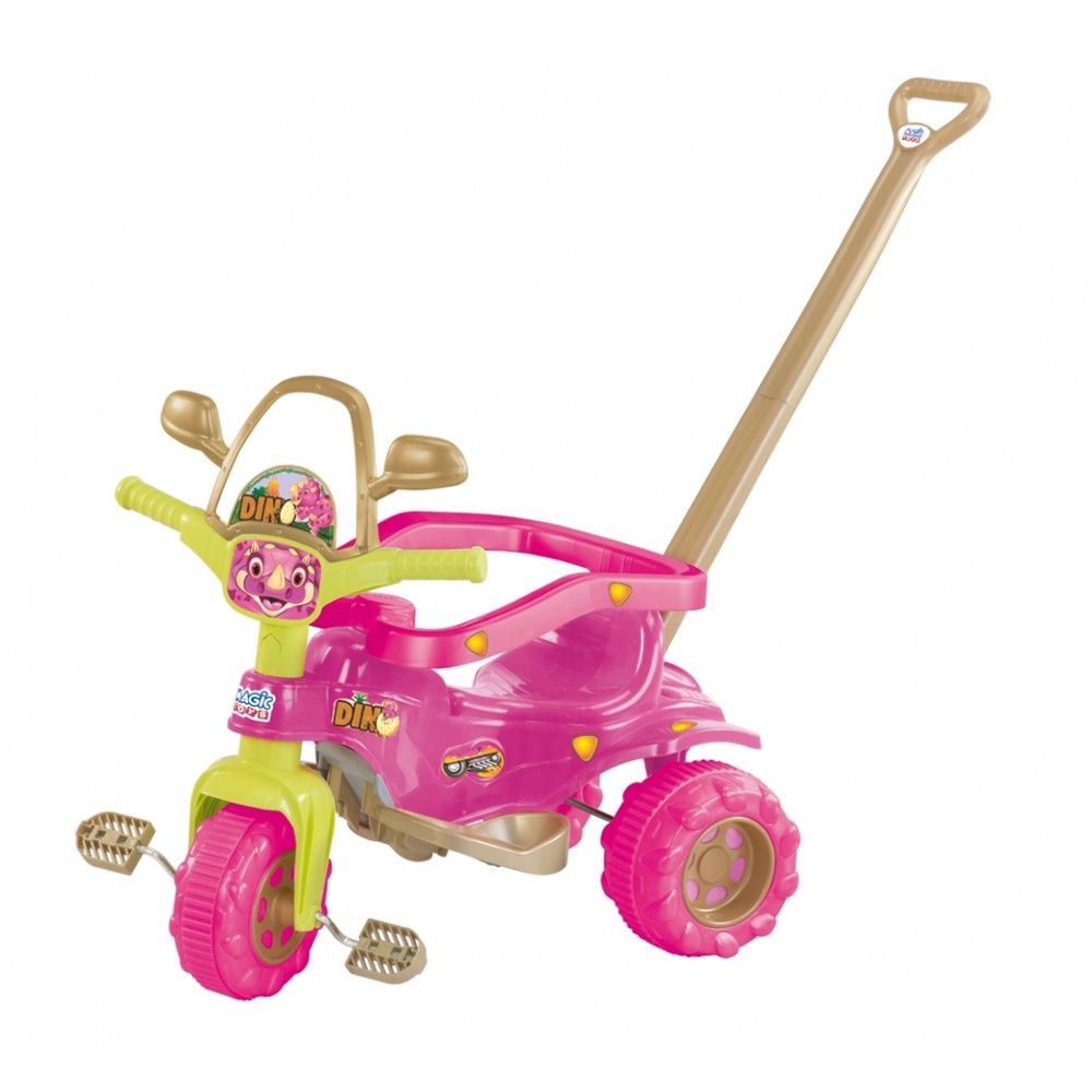 Triciclo Velotrol Motoca Infantil Empurrador Dino ROSA | Shopee Brasil