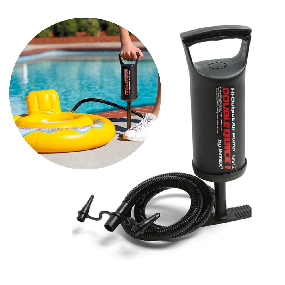 Bomba de Ar Manual Double Quick Pequena 3 Bicos 29cm Intex | Shopee Brasil