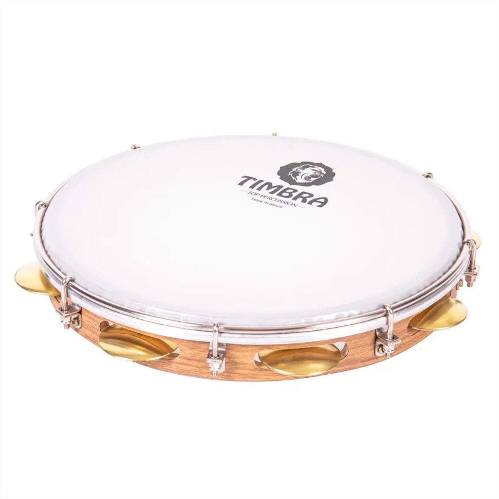 Pandeiro Madeira Timbra Freijo 11 Polegadas Com Ferragens Douradas + Bag Capa | Shopee Brasil