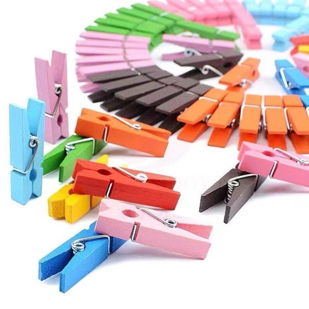 Prendedor Mini Pregador Madeira 2,5 cm Colorido c/ 60 Unidades | Shopee ...