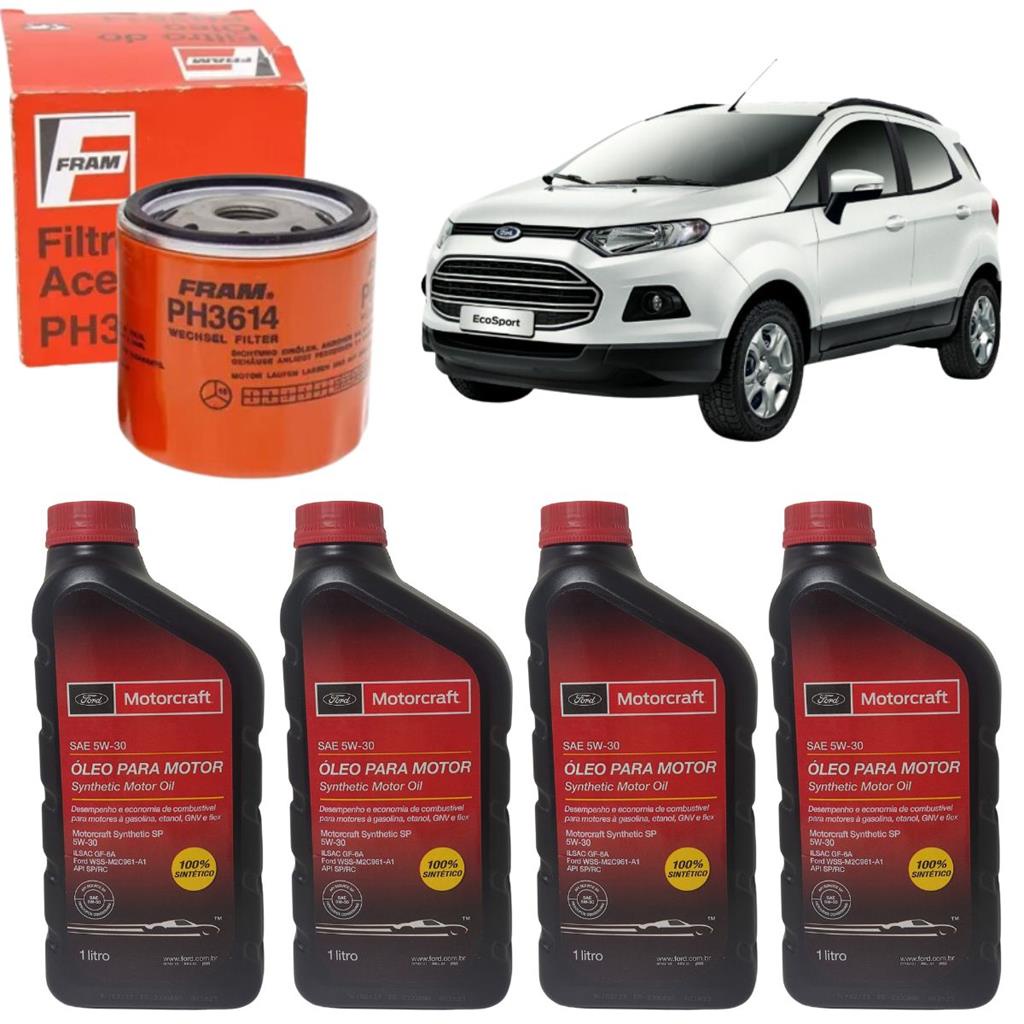 Kit 4 Litros Oleo 5w30 E Filtros Ford Ka Ecosport New Fiesta | Shopee Brasil