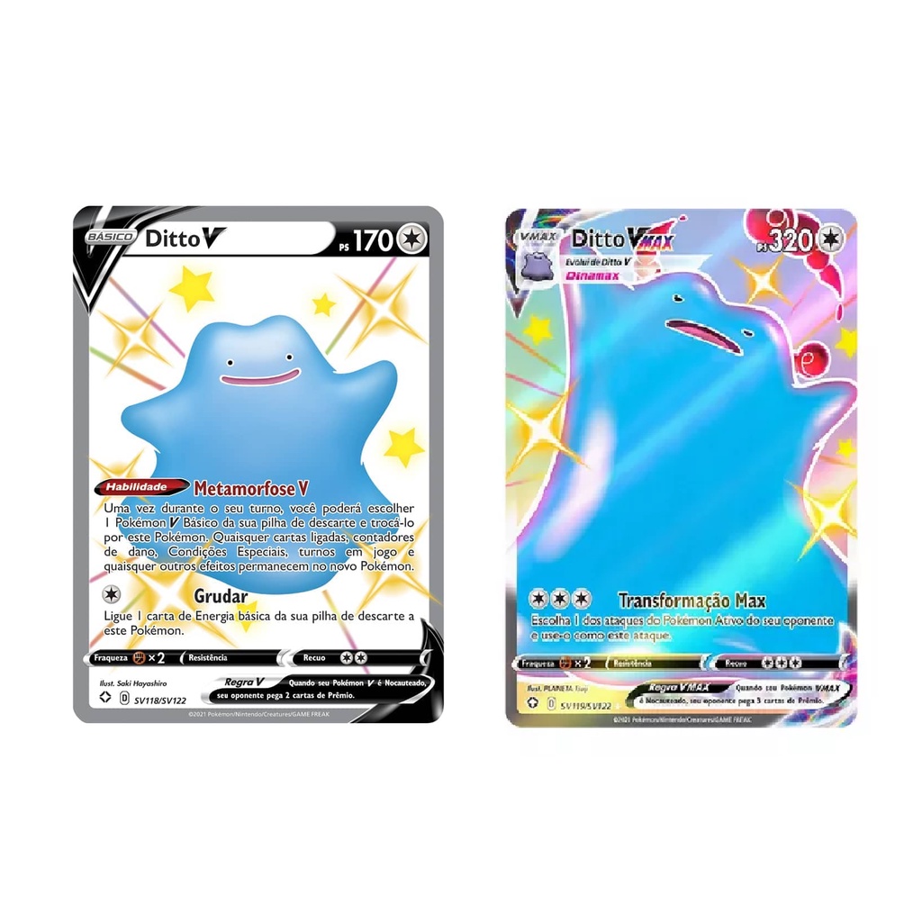 Kit 2 Cards Ditto V Vmax Pokemon Carta TCG Português | Shopee Brasil