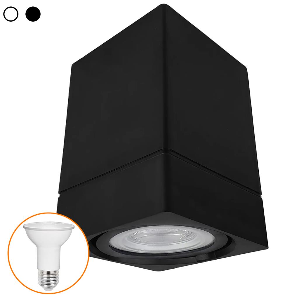 Kit 10 Spot Luminaria Sobrepor Quadrado Direcionavel Lampada Led ...