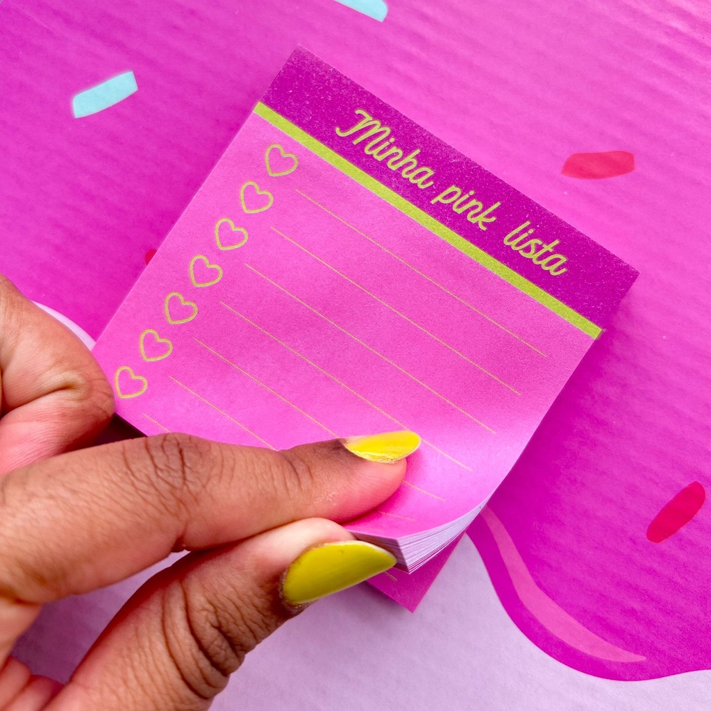 Bloco Notas Adesivas Jocar Office Rosa Checklist - Pink Vibes - 100 ...