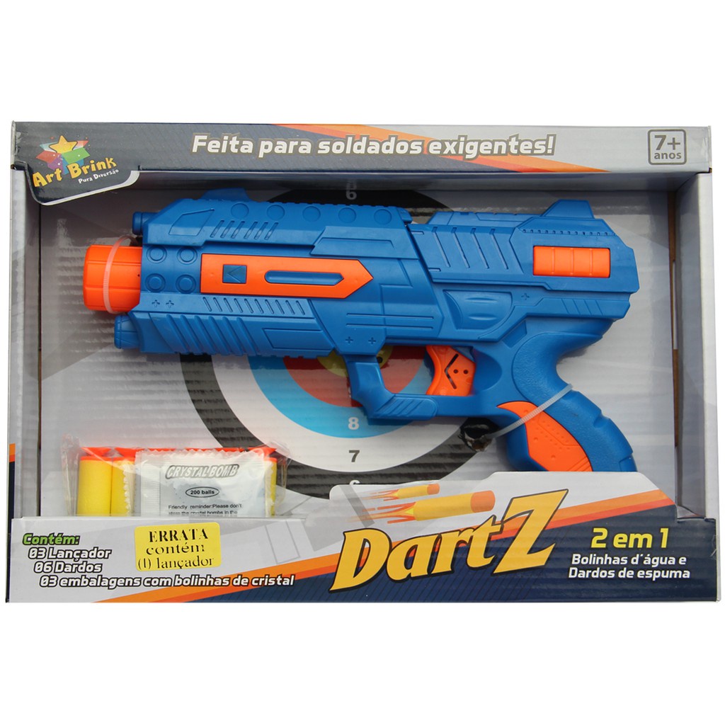 Arma De Bolinha De Gel Brinquedo Arminha Pistola 2 Em 1 Bolinhas Dardos ...