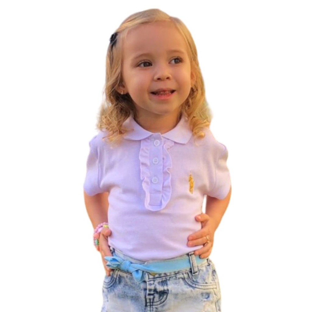 Body Branco Gola Polo com Babado Roupa Bebê Menina Saída Maternidade ...