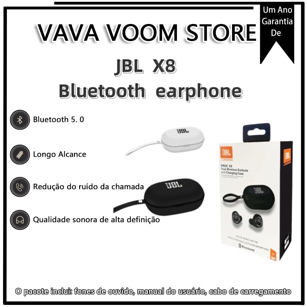 Fone de ouvido Bluetooth esportivo sem fio Jbl X8 com caixa de recarga ...