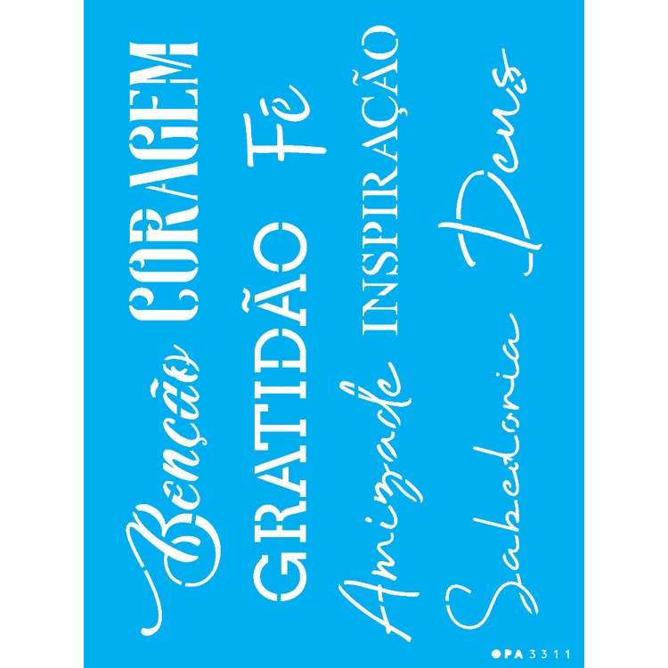 Stencil Palavras Lettering III 15x20 Opa 3311 | Shopee Brasil